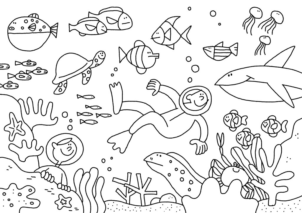 【無料ダウンロード】動物/海の生き物/恐竜の無料配布ぬりえ